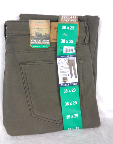 Weatherproof Vintage Men’s Stretch Canvas Fleece Lined Pants Size 38 x ...