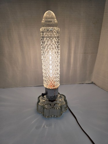 Vintage art deco torpedo skyscraper cut glass lamp | eBay