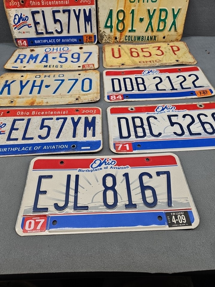 VINTAGE EXPIRED OHIO LICENSE PLATE LOT OF 9 | eBay