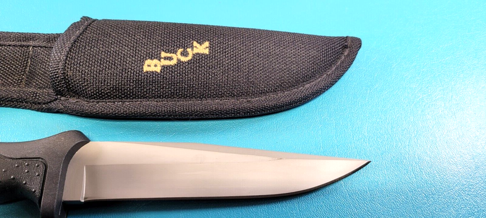 Buck Model 650 Knife Nighthawk Fighting Hunting Blade + Sheath & Box c ...