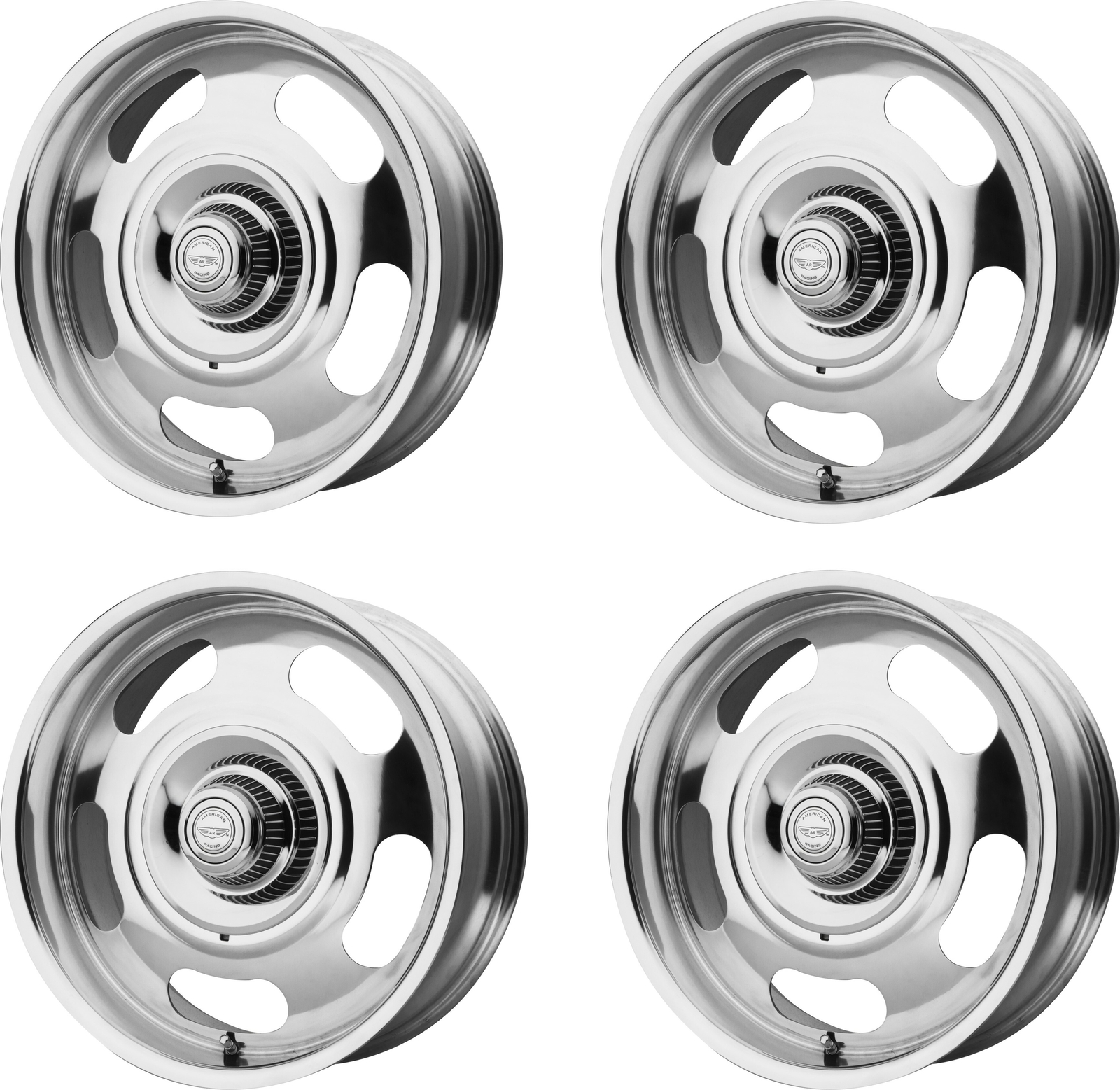 Set 4 American Racing Vintage VN506 20x9.5 5x4.75 5x5 Polished Wheels ...