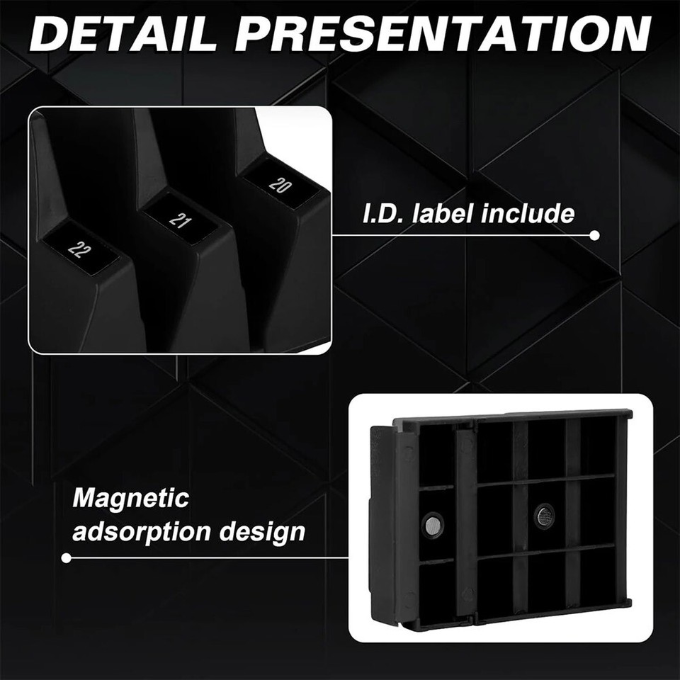 40x Magnetic Modular Wrench Organizer Compact Tool Storage Slots hold ...