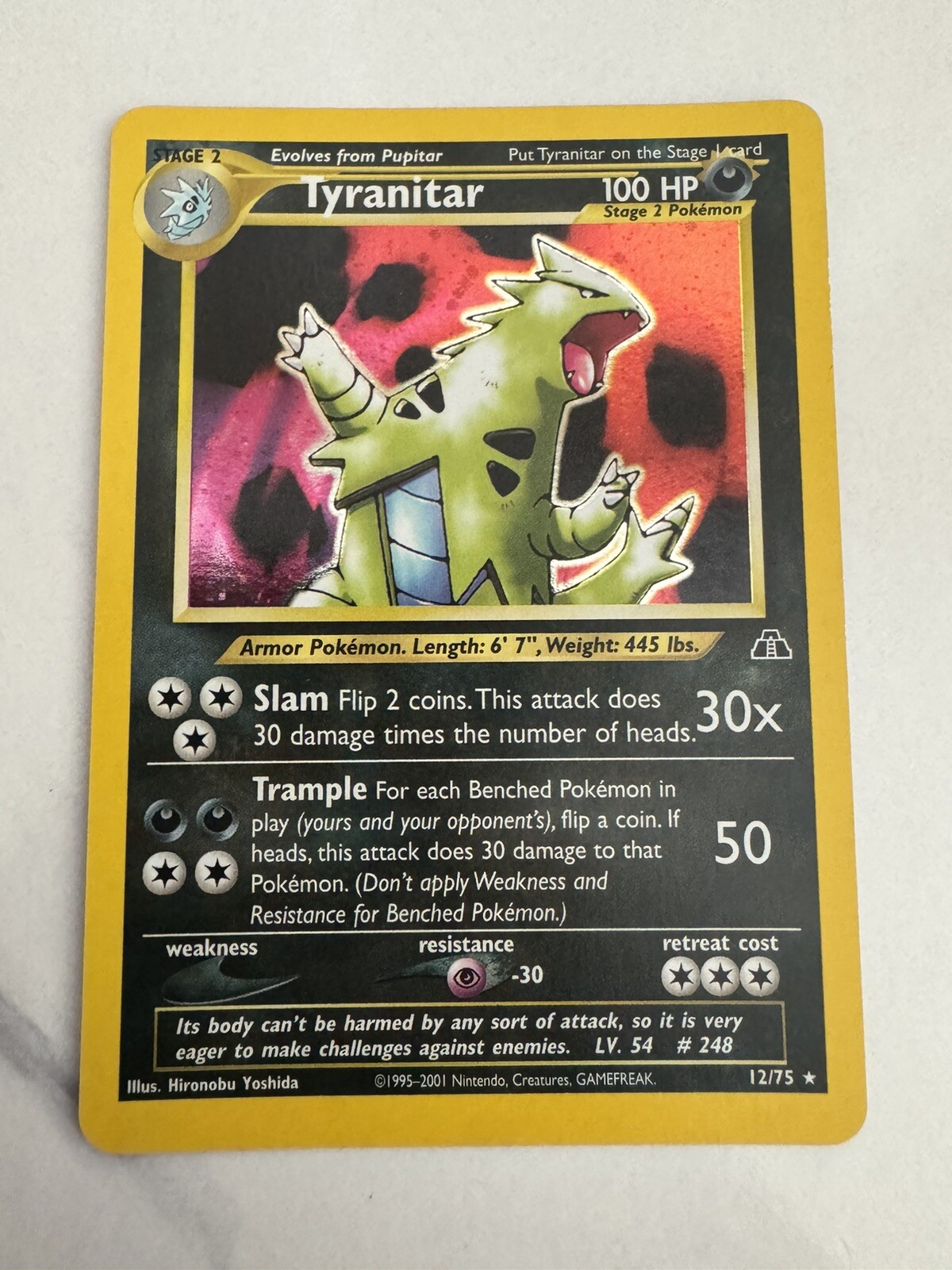 Tyranitar - 12/75 - Pokemon Neo Discovery Unlimited Holo Rare Card WOTC ...
