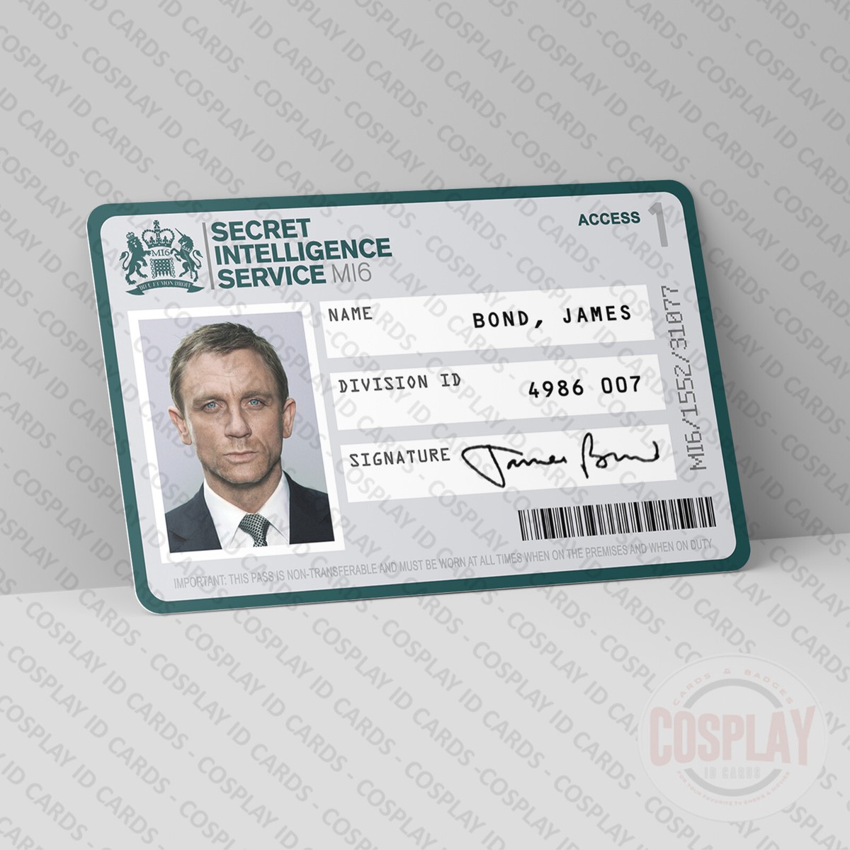 James Bond Mi6 Id Badge