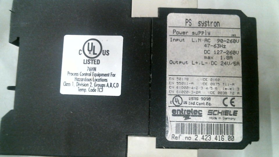 ASEA BROWN BOVERI ENTRELEC PS-SYSTRON POWER SUPPLY 24VDC 5A -FREE ...