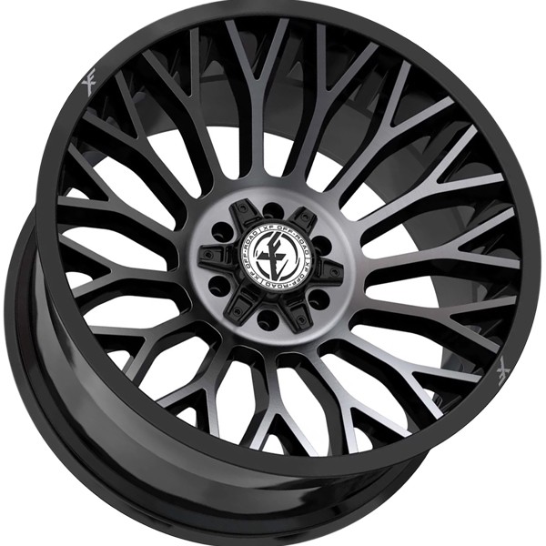 (Set of 4) XF Off-Road XF-237 20x10 5x5"/5x5.5" -24mm Black/Titanium ...
