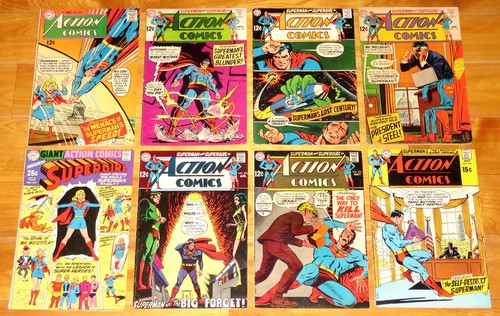 DC 1968-1970 ACTION COMICS No. 367, 369, 370, 371, 373, 375, 376 & 390 ...