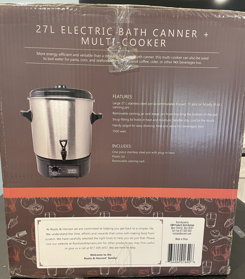 New Roots and Harvest by LEM Electric Bath Canner Fits 14 Jelly-size ...