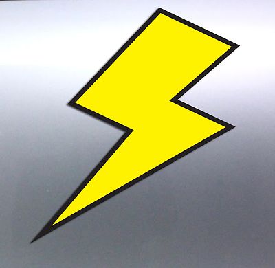 Lightning strike yellow comic window Car vinyl Sticker 165×100mm aussie ...