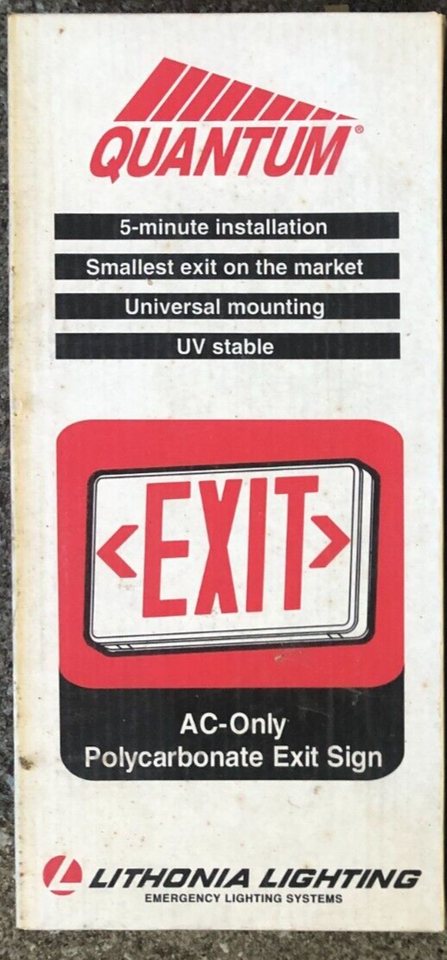 Lithonia Lighting Quantum LED Emergency Exit Sign LQM S W 3 R 120/277 ...