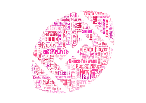 Rugby Ball Word Art - Personalised Rugby Player Team Gift - Add Your ...
