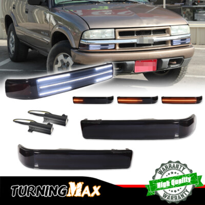 Fits 98-04 Chevy S10 Blazer Sonoma Smoked Switchback LED DRL Turn ...