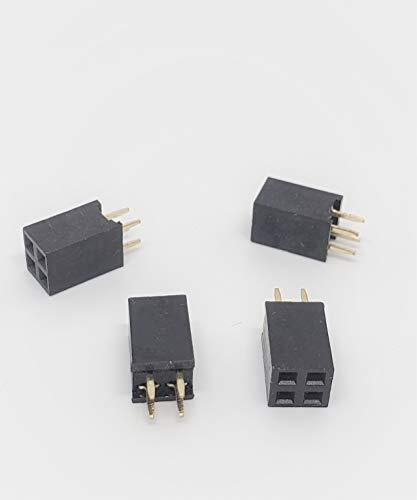 Connectors Pro 25-Pack 4P 2.54mm 0.1" Pitch PCB Female Pin Headers 2x2 ...