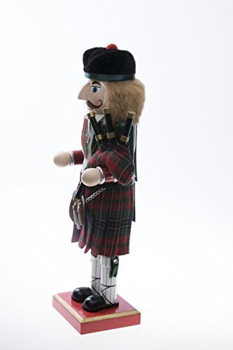 14 Inch Traditional Wooden Nutcracker, Festive 14 inch Green Scottish ...