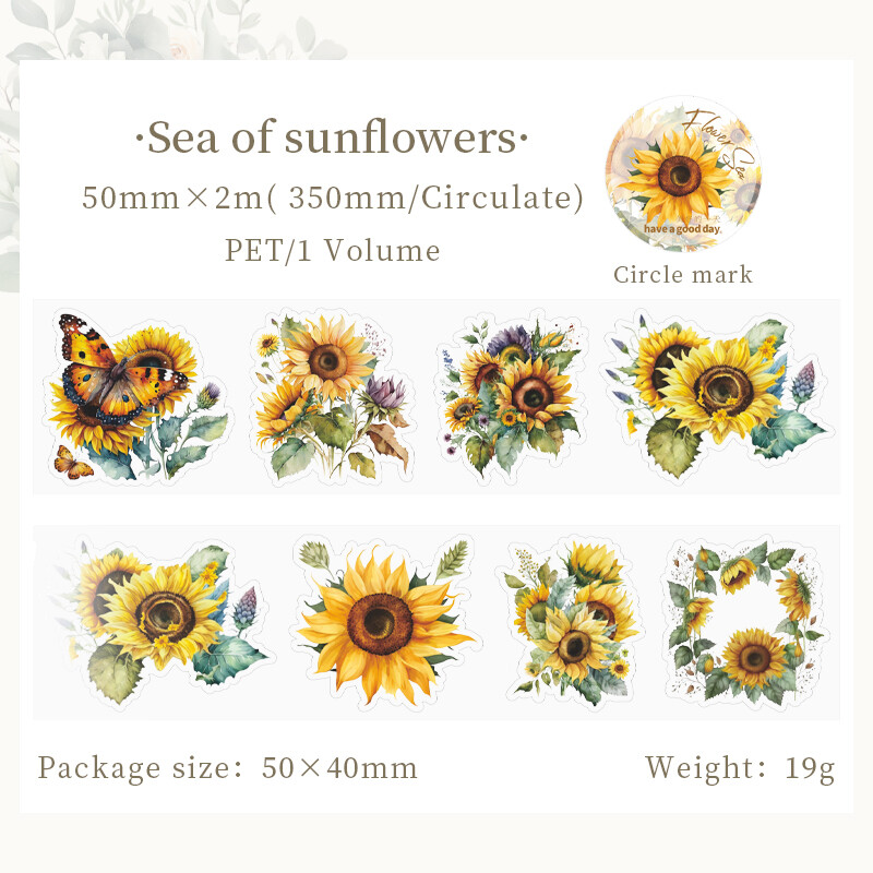Flower Blooms PET Tape Scrapbooking Stickers Diary Journals Paper ...