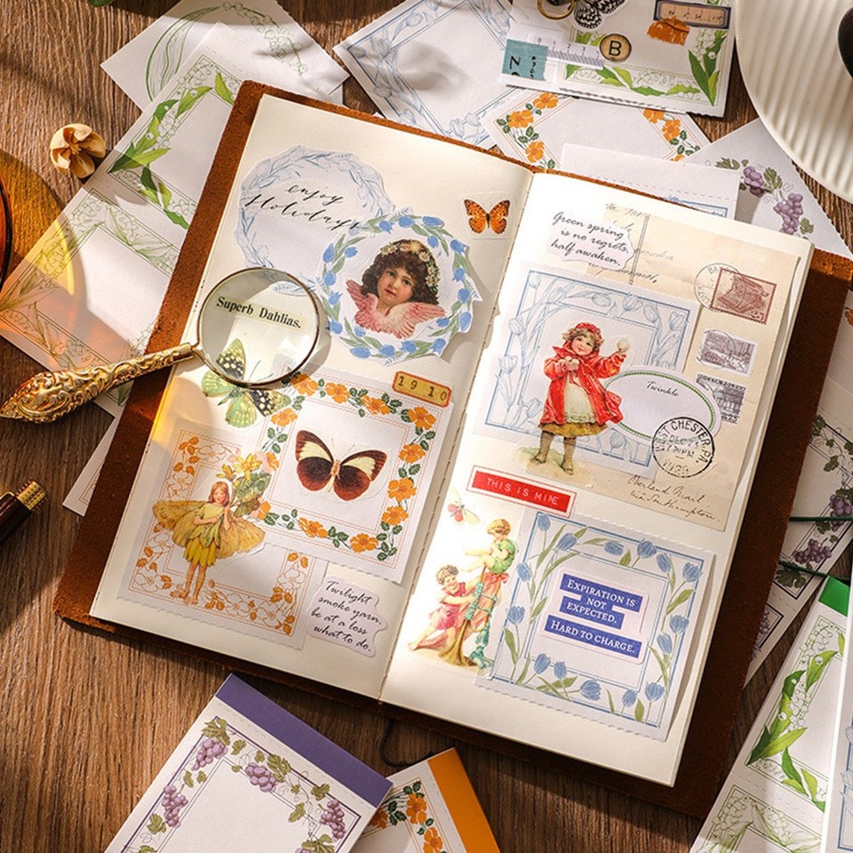 4 Sets Diy Scrapbook Material Vintage Paper for Scrapbooking Wedding ...