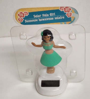 Solar Powered Dancing Dancer green Hawaiian Hula Girl Dancer Bobble ...