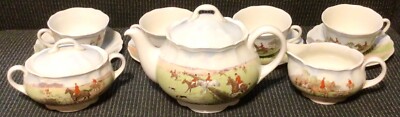 Fox Hunt Hunting 13 Piece Royal Doulton Coffee Tea Set Lionel Simpson ...