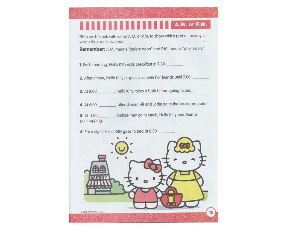 Hello Kitty Time & Money Learning Workbook - Ages 4-7 | eBay