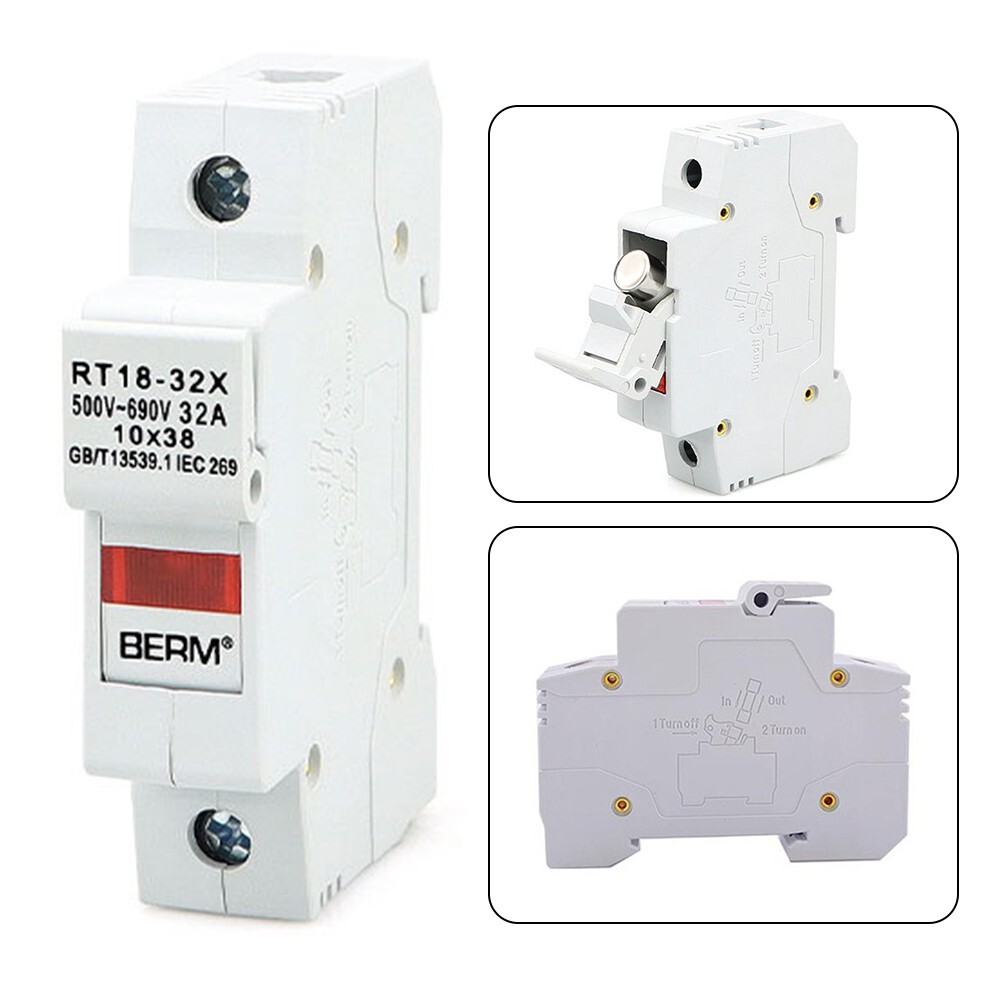 Fuse Base 32A 500V Accessories DIN Rail Mount For Solar Panels R015 ...