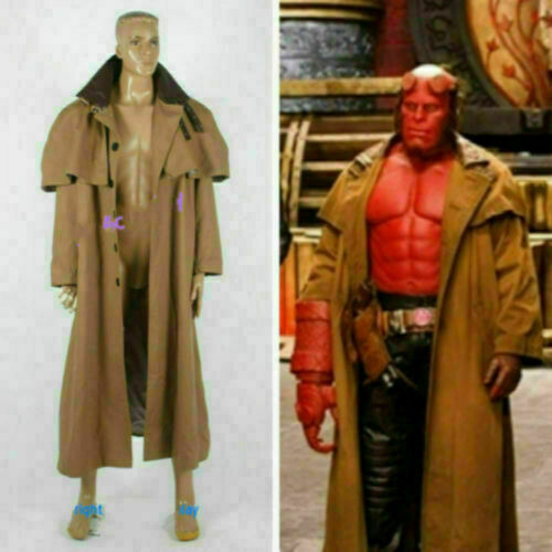 Movie Hellboy II: The Golden Army Ron Perlman overcoat Uniform Cosplay ...