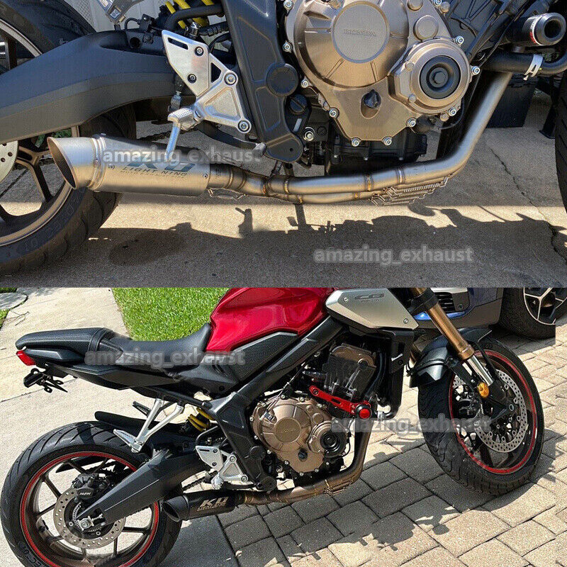For Honda CBR650F/R CB650F CB650R Full System Front Pipe Exhaust Baffle ...