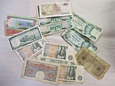 LOT OF MISC FOREIGN PAPER MONEY VARIOUS DENOMINATIONS, CONDITIONS AND ...