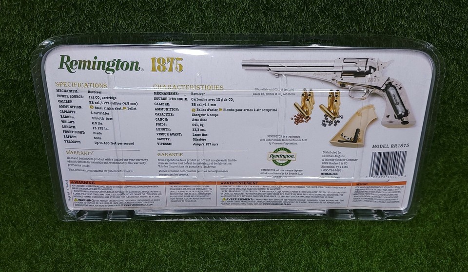 Remington 1875 Air Pistol CO2 Powered BB/Pellet Single Action Revolver ...