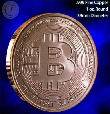 "2014 Bitcoin" Copper Round 1 oz .999 Very Limited and very rare not ...