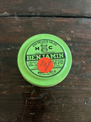 Vintage Air Rifle Pellets Benjamin HC 22.cal Made In St. Louis Mo USA ...