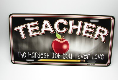 TEACHER METAL CAR LICENSE PLATE AUTOTAG. EDUCATORS, TEACHERS CAR ...