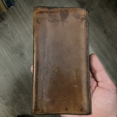 Renwick Canada Canadian Leather Check Book Cover Wallet Brown Belting ...