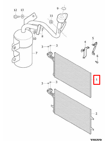 VOLVO V50 Air Conditioning Condenser Radiator 31418515 NEW GENUINE ...