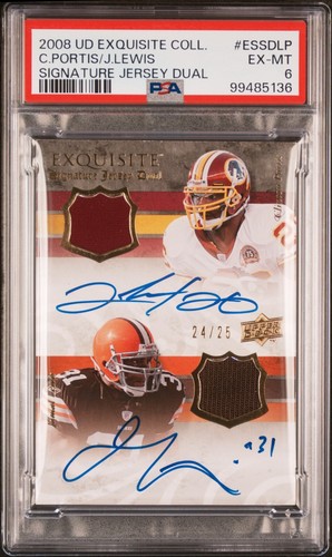 2008 Clinton Portis Jamal Lewis Exquisite Dual Patch Auto PSA 6 ...