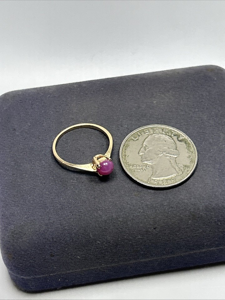 Vintage Crosby 14k Solid Yellow Gold Pink Star Sapphire Petite Ring | eBay