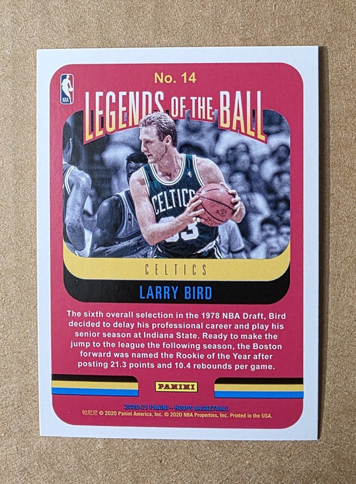 2020-21 NBA Hoops Larry Bird #14 Legends Of The Ball Holo Foil Boston ...