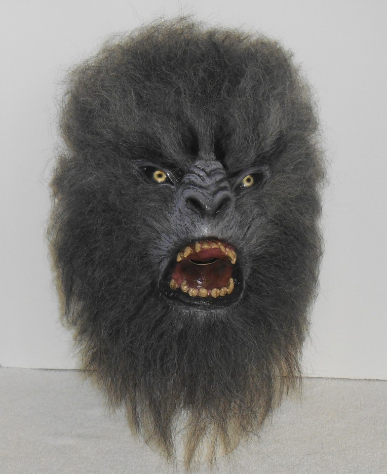 Deluxe Re-Haired GRAY WOLFMAN MASK Realistic Hair Ghoulish WEREWOLF ...