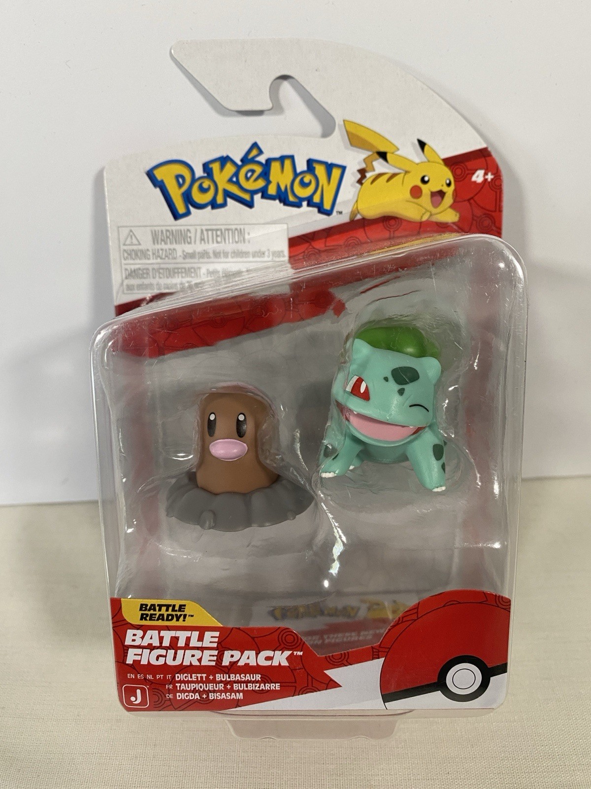 Pokemon Diglett & Bulbasaur Battle Ready Figure 2-Pack Jazwares 2 ...