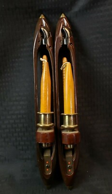 Vintage Textile Mill Shuttle Bobbin Loom Candlesticks Pair | eBay
