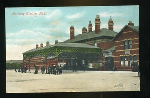 RHYL The Railway Station Exterior with people coloured (Rhyl Duplex) | eBay