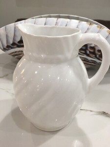 LAURA ASHLEY WHITE ROPE TWIST PORCELAIN PITCHER MADE IN ENGLAND | eBay