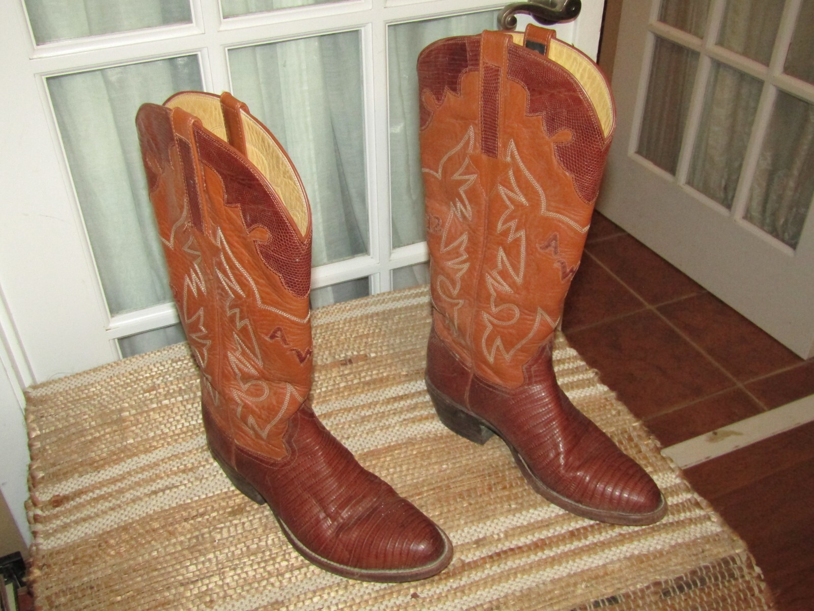 Jesse's Custom Brown Lizard Cowboy Western Boots Men's approx size 7 ...