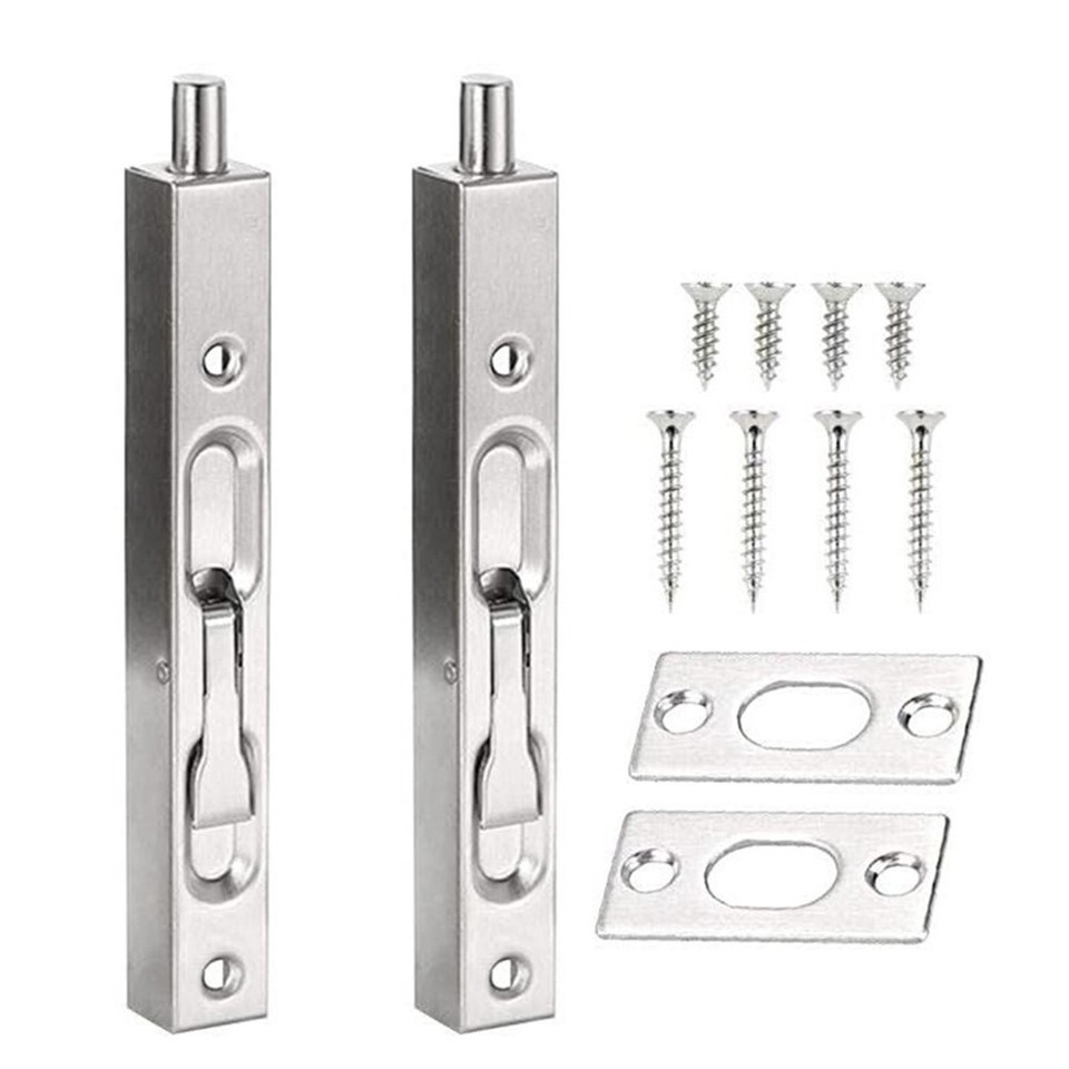 2 Packs 6in Door Bolt Lock Flush Bolt Latch Lock Concealed Door ...