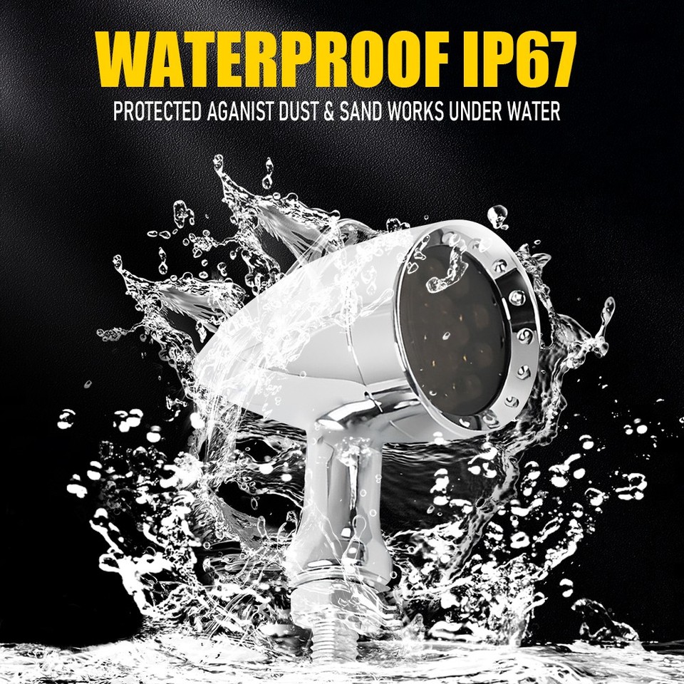 Chrome Motorcycle LED Red Brake Blinker Bullet Turn Signal Light For ...