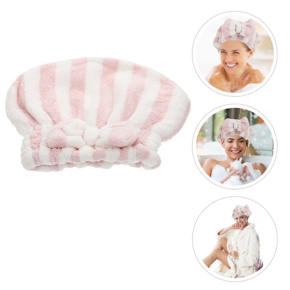 2 pcs Home Use Shower Hat Water Absorbent Bathing Hat Striped | eBay UK