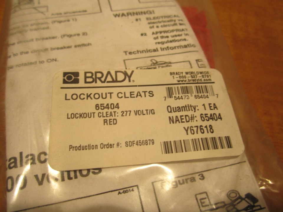 (6 pk) BRADY 65404 Component Lockout Cleats 120/277V Red Nylon NEW | eBay