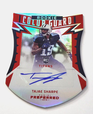 2016 Panini Preferred Tajae Sharpe #295 Color Guard Rookie Autograph ...