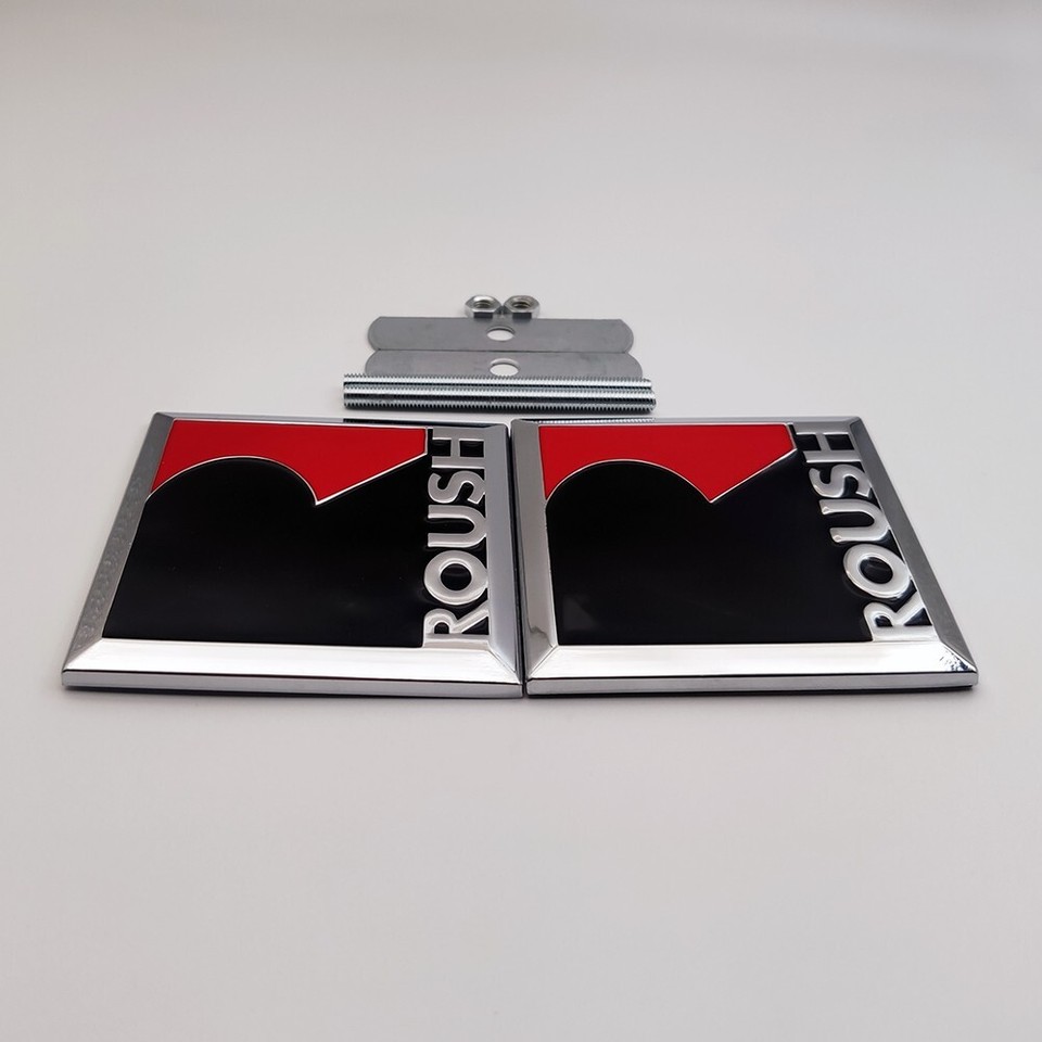 Chrome Metal Roush Logo Front Grille Emblem + Car Lid Bagde Sport ...