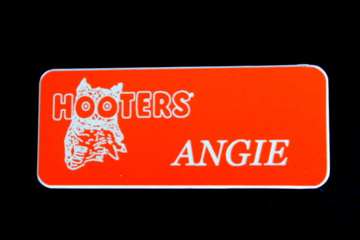 Hooters Uniform Angie Name Tag Pin Back Dress Up Role Play Halloween ...