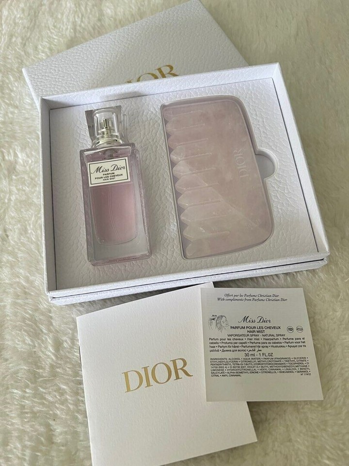 Dior Miss Dior Hair Mist 1 oz 30ml & Quartz Hair Comb Rose Brush Gift ...